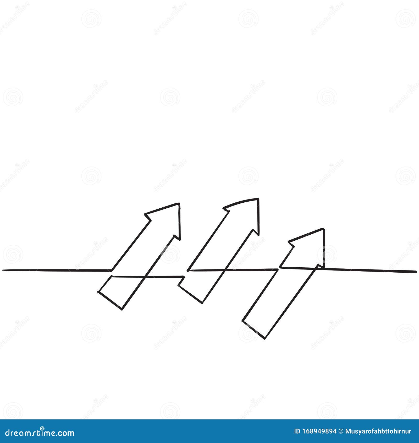 Continuous Line Drawing of Multiple Arrows Handdrawn Style Stock Vector ...