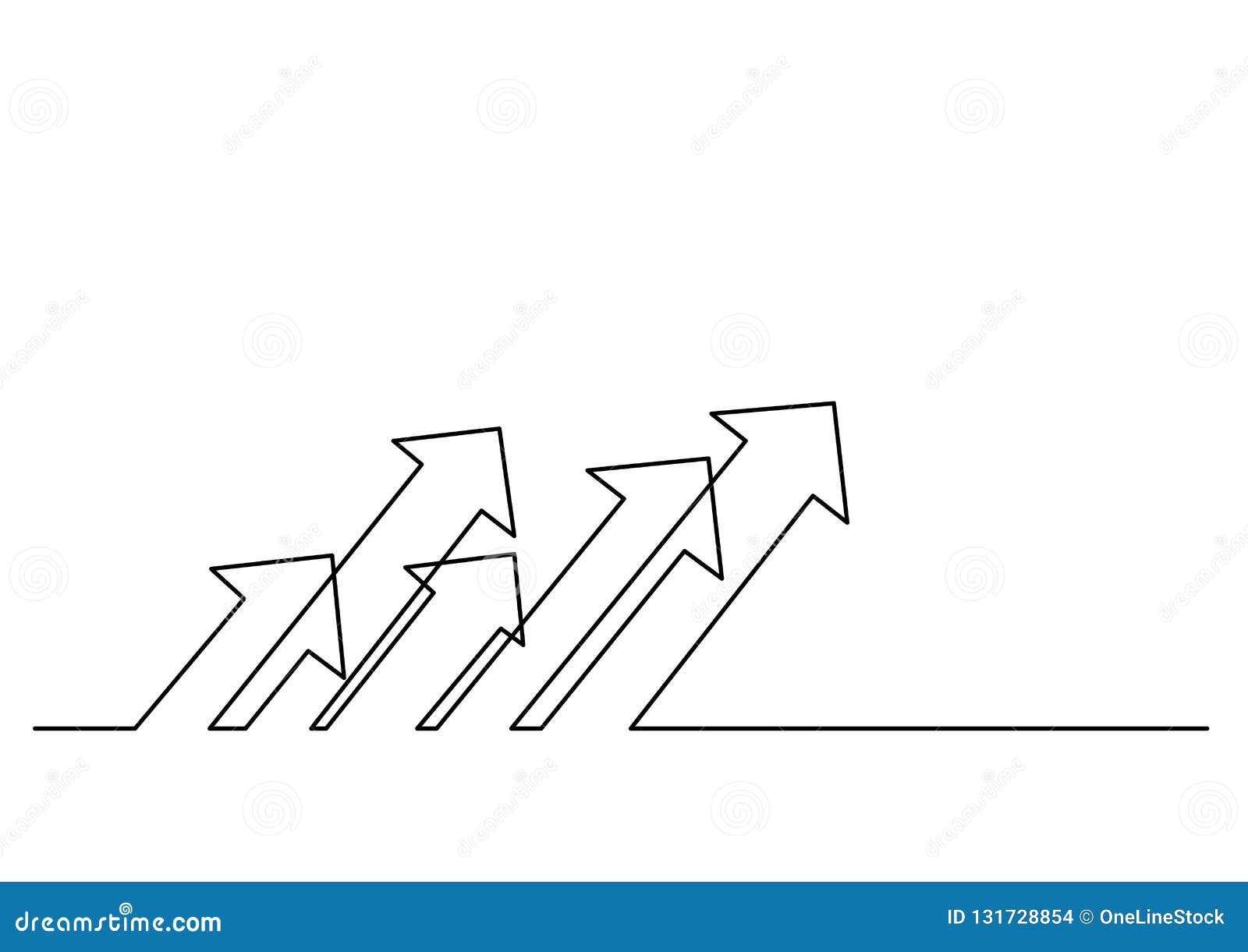 Continuous Line Drawing of Multiple Arrows Stock Vector - Illustration ...