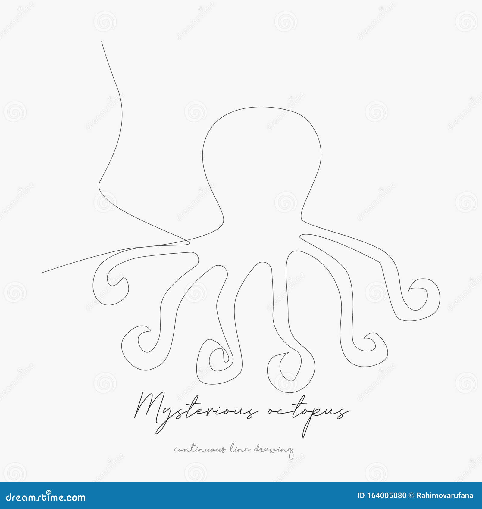 Continuous Line Drawing. Mysterious Octopus. Simple Vector Illustration ...