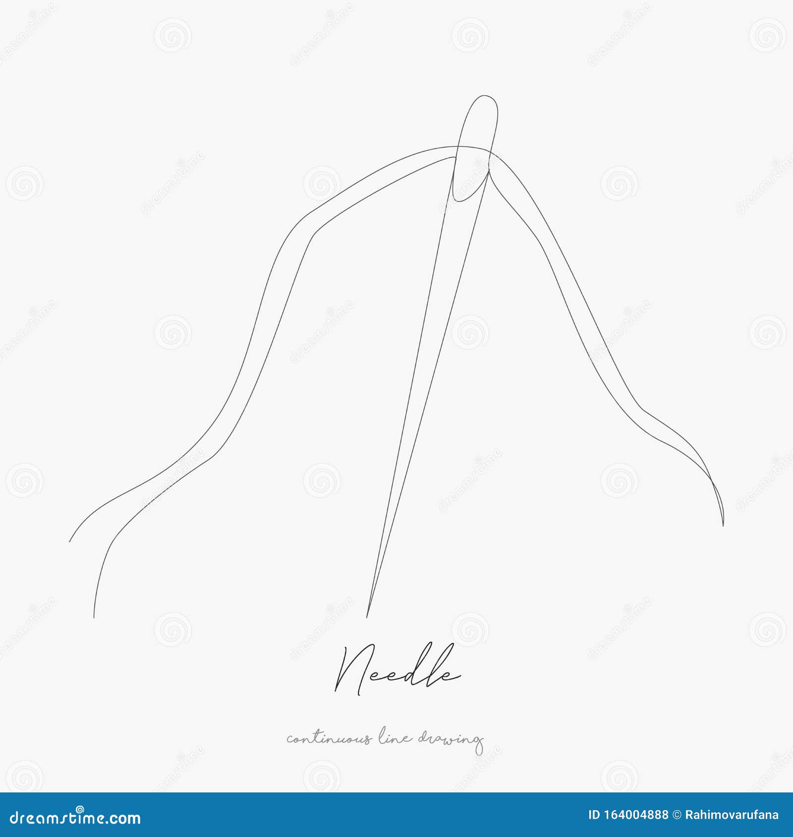 Continuous Line Drawing. Needle. Simple Vector Illustration. Needle ...