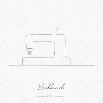Continuous Line Drawing. Needlework. Simple Vector Illustration ...