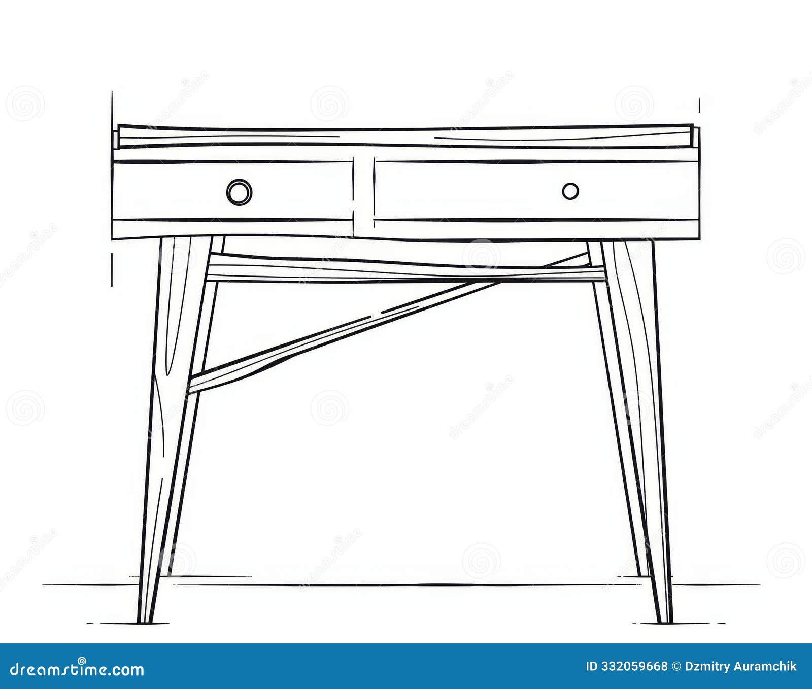 A Continuous Line Drawing of a Nightstand Bed Table. an Outline Modern ...