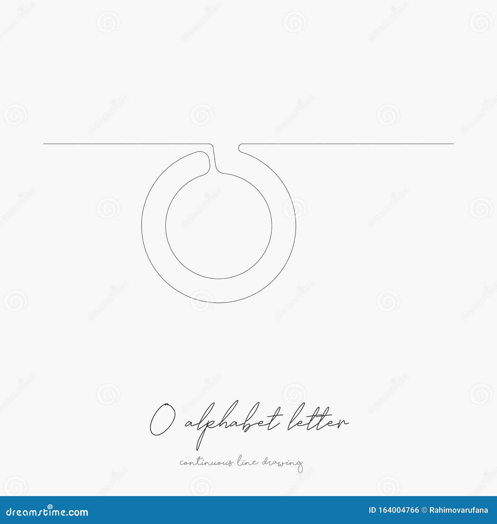 Continuous Line Drawing. O Alphabet Letter. Simple Vector Illustration ...