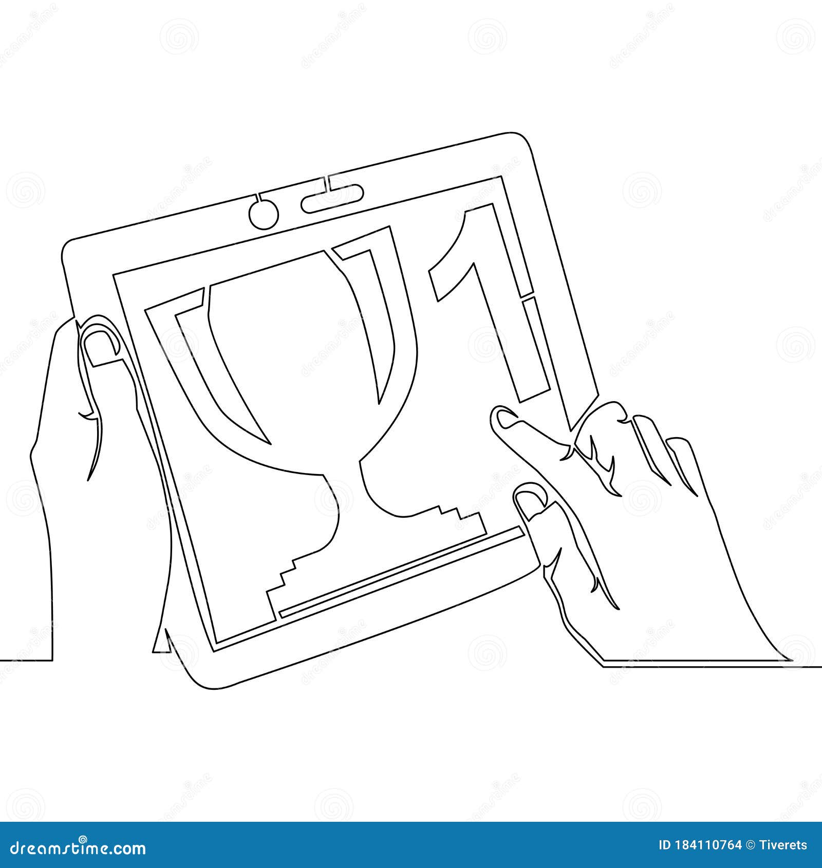 Continuous Line Drawing Online Reward Concept Stock Vector ...