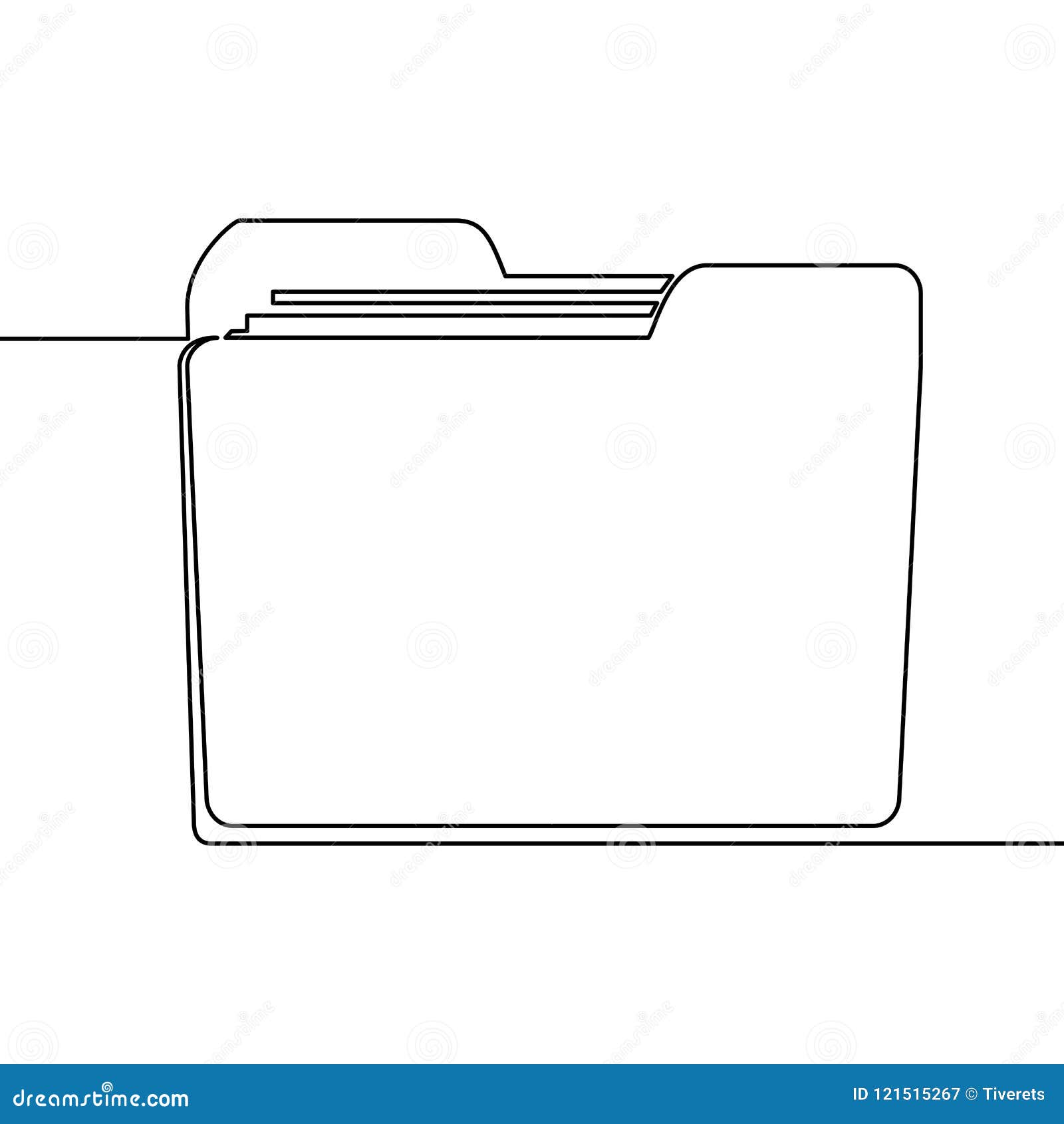 Continuous Line Drawing Open Folder Icon Stock Vector - Illustration of ...