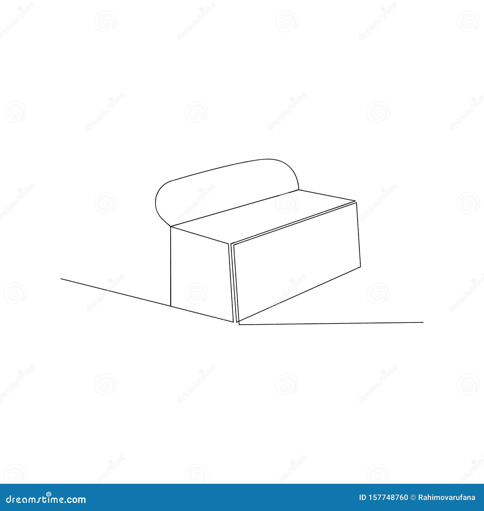 Continuous Line Drawing of Packing. Isolated Sketch Drawing of Packing ...