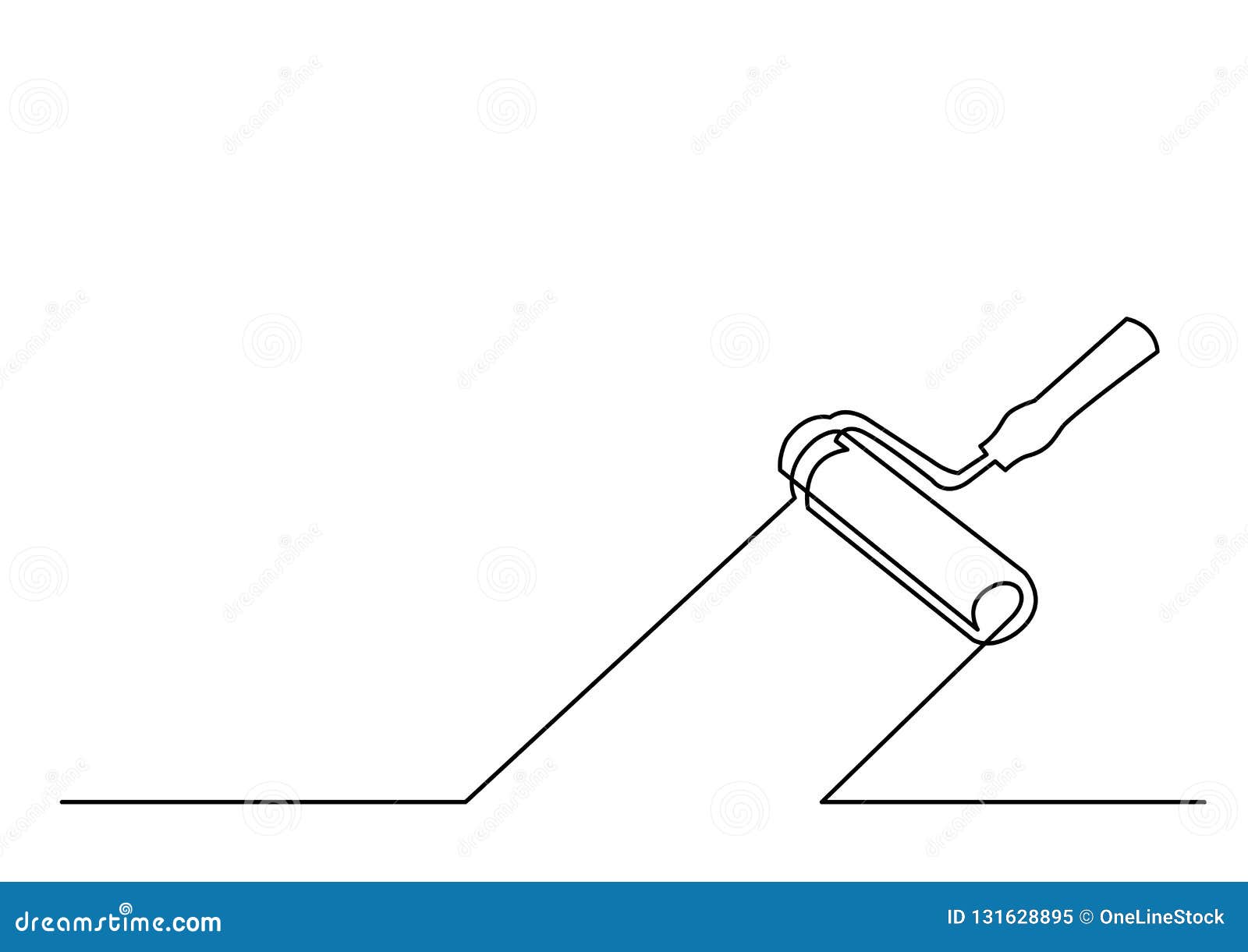 Continuous Line Drawing of Paint Roller Stock Vector - Illustration of ...