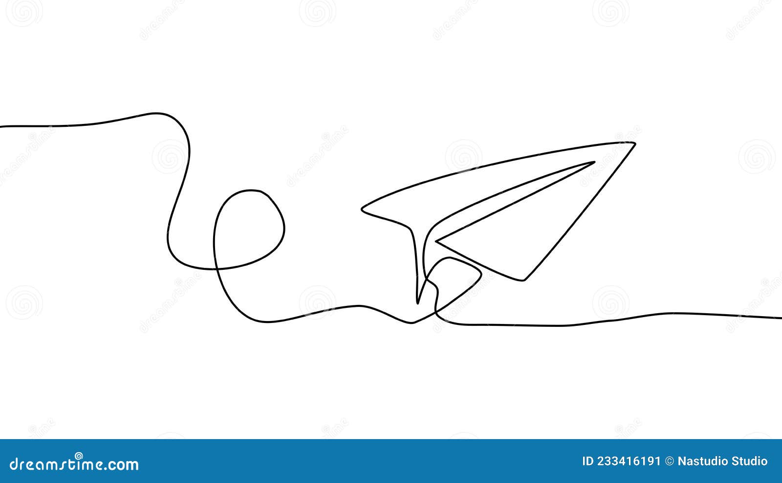 Continuous Line Drawing Paper Plane. Creativity and Freedom of ...