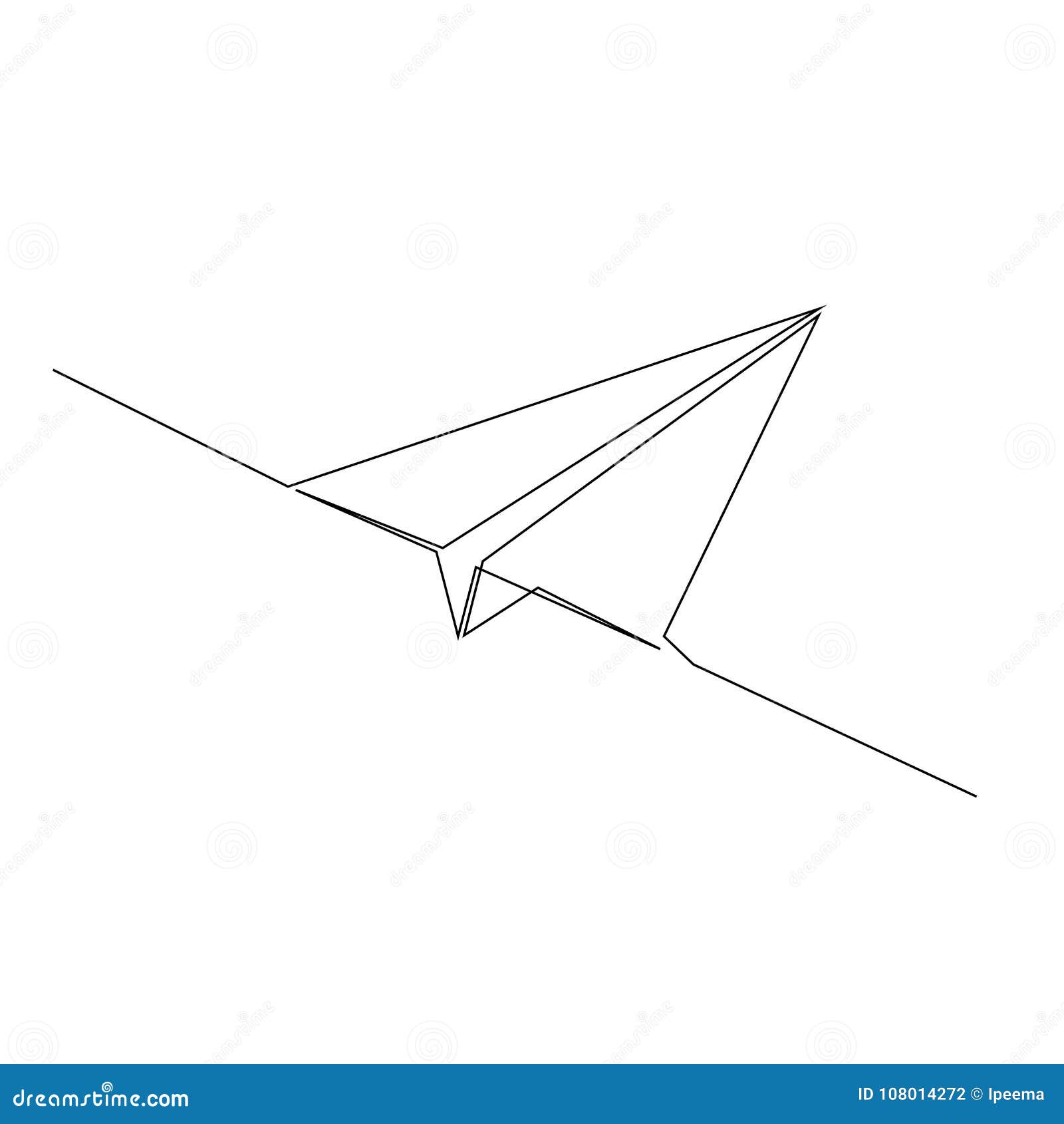 Continuous Line Drawing of Paper Plane Stock Illustration ...