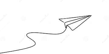 Continuous Line Drawing of Paper Plane Vector Illustration Stock Vector ...