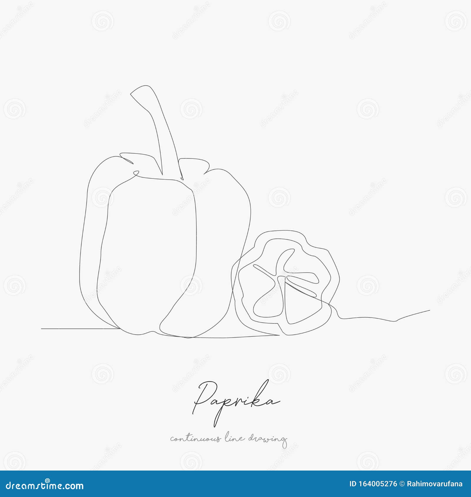 Continuous Line Drawing. Paprika. Simple Vector Illustration. Paprika ...