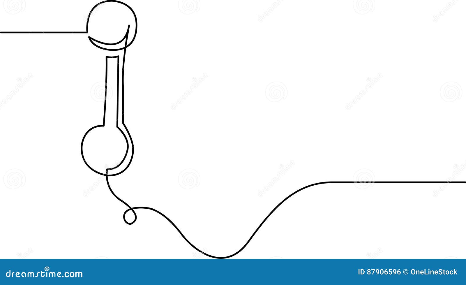 Continuous Line Drawing of Phone Receiver Stock Vector - Illustration ...
