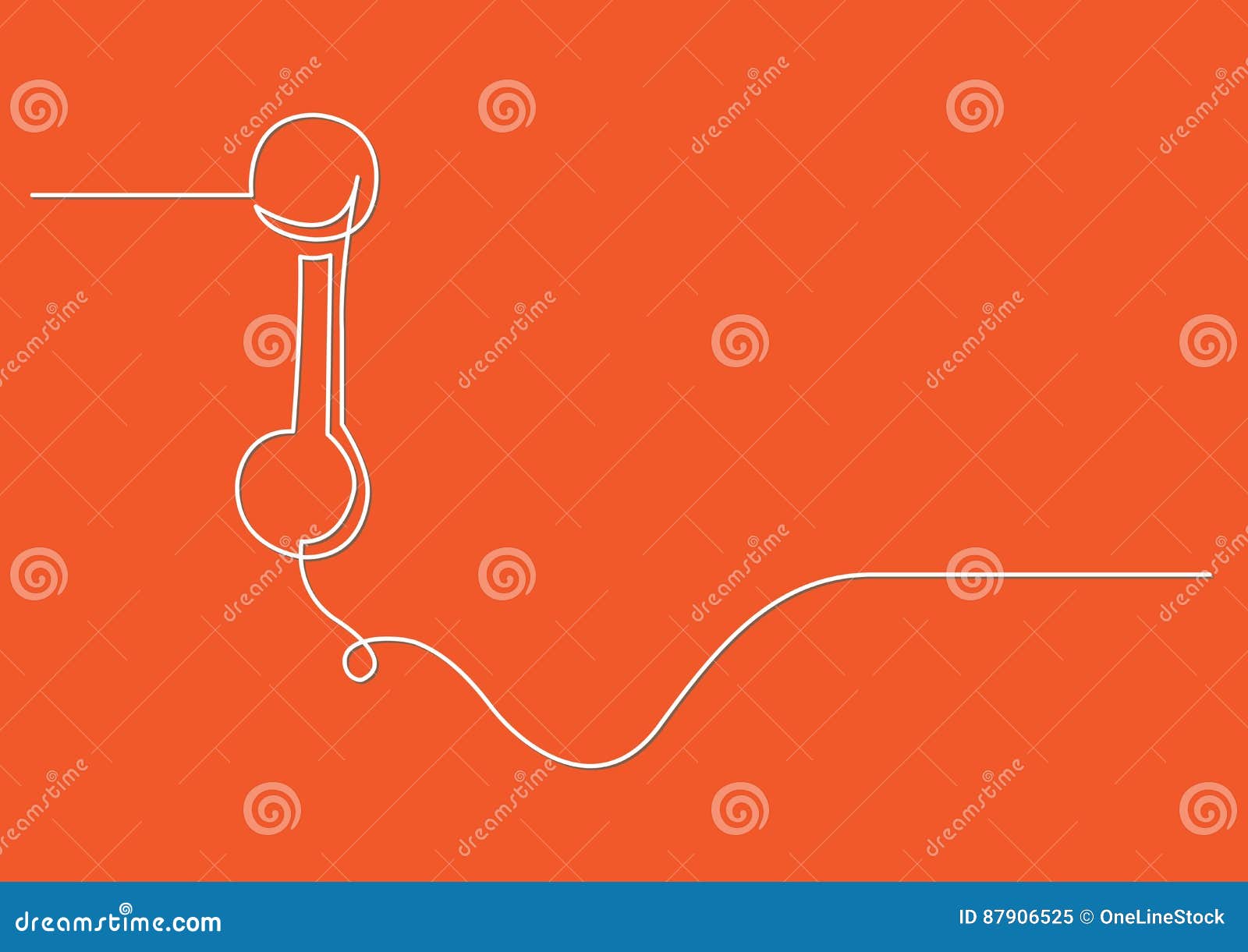 Continuous Line Drawing of Phone Receiver Stock Vector - Illustration ...