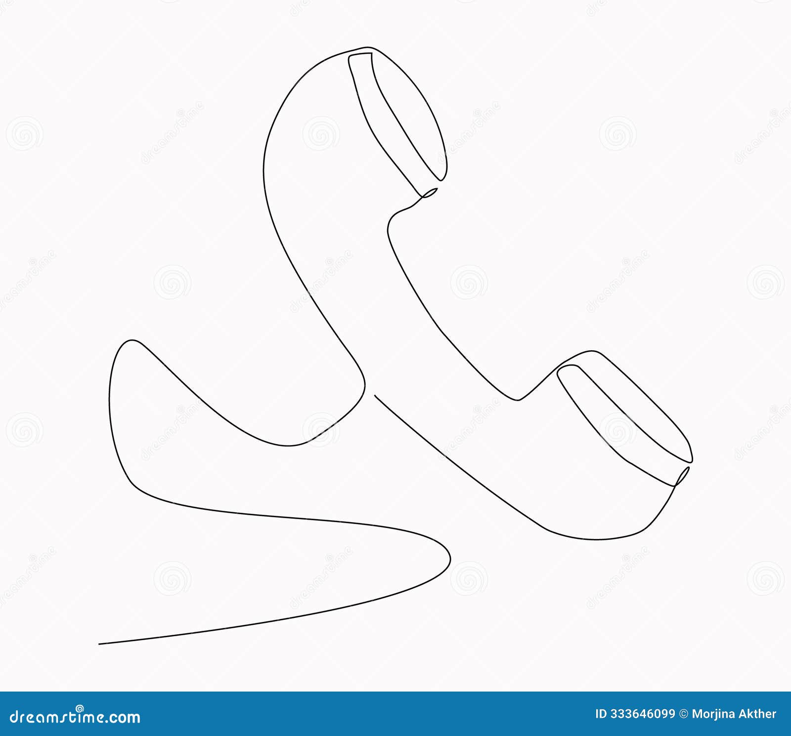 Continuous One Line Drawing of a Phone, Vector Illustration. Stock ...