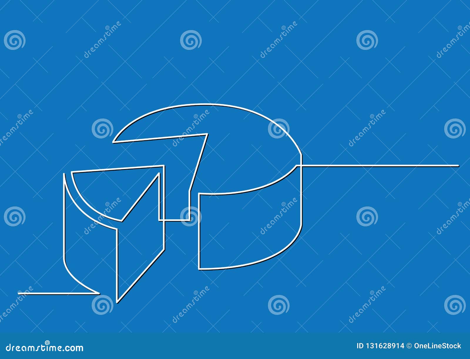 Continuous Line Drawing of Pie Chart Stock Vector - Illustration of ...