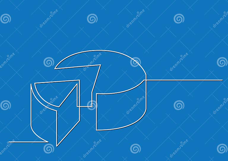 Continuous Line Drawing of Pie Chart Stock Vector - Illustration of ...