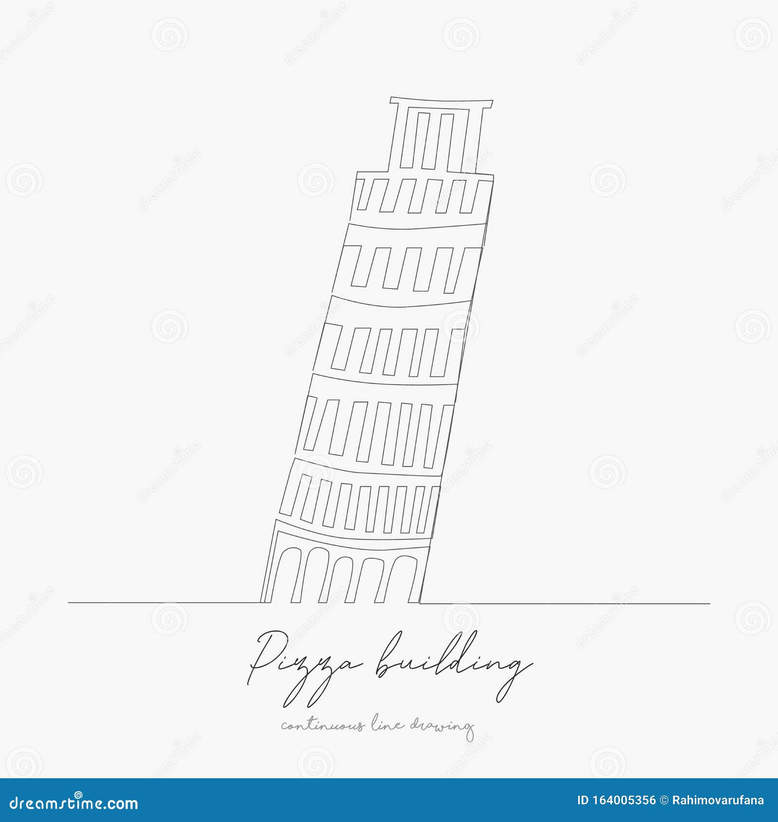 Continuous Line Drawing. Pizza Building. Simple Vector Illustration ...