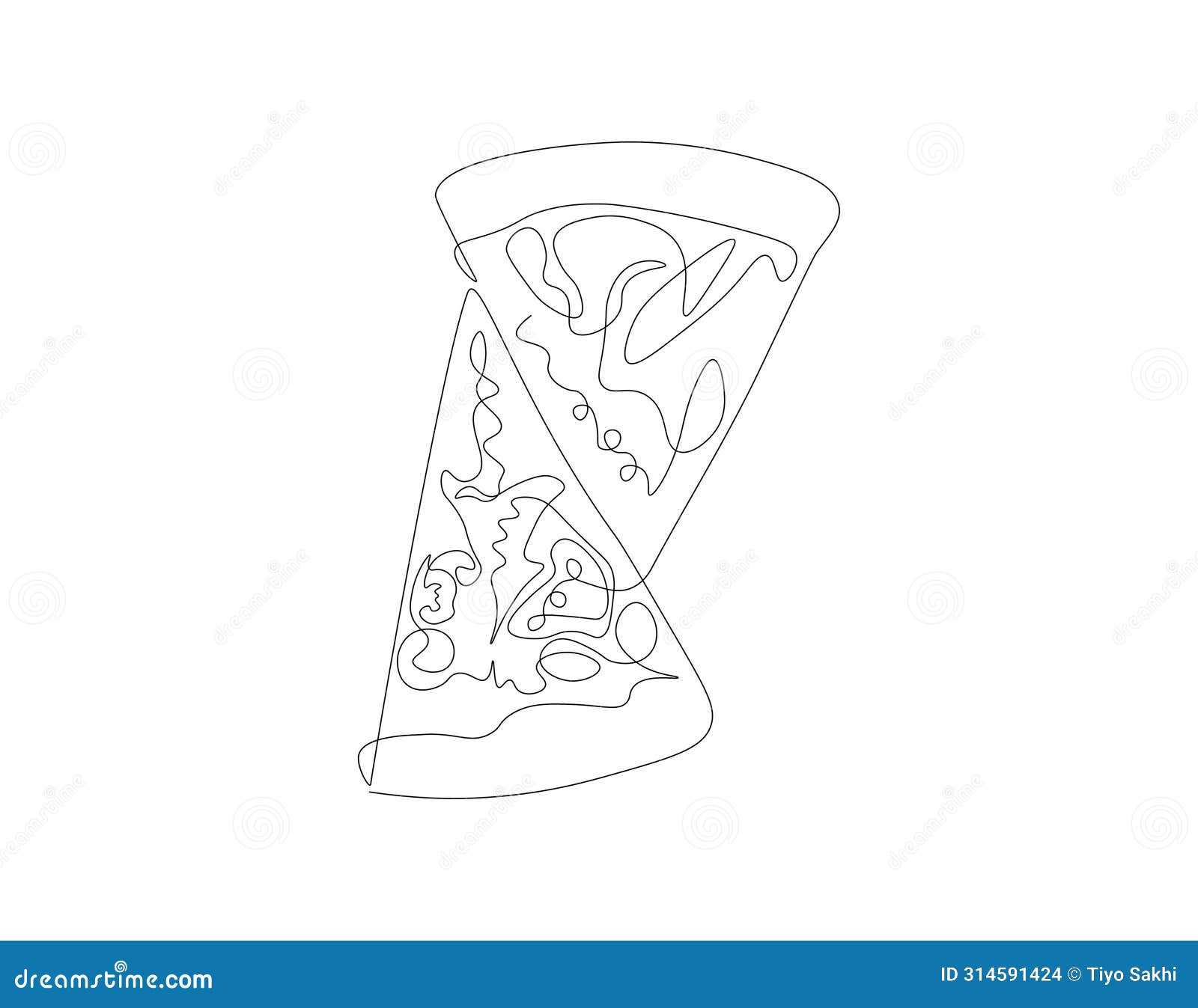 Continuous Line Drawing of Pizza. One Line of Pizza for Menu. Slice of ...
