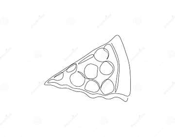 Continuous Line Drawing of Pizza. One Line of Pizza for Menu. Slice of ...