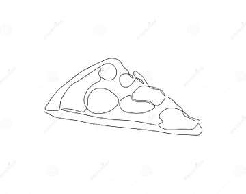 Continuous Line Drawing of Pizza. One Line of Pizza for Menu. Slice of ...