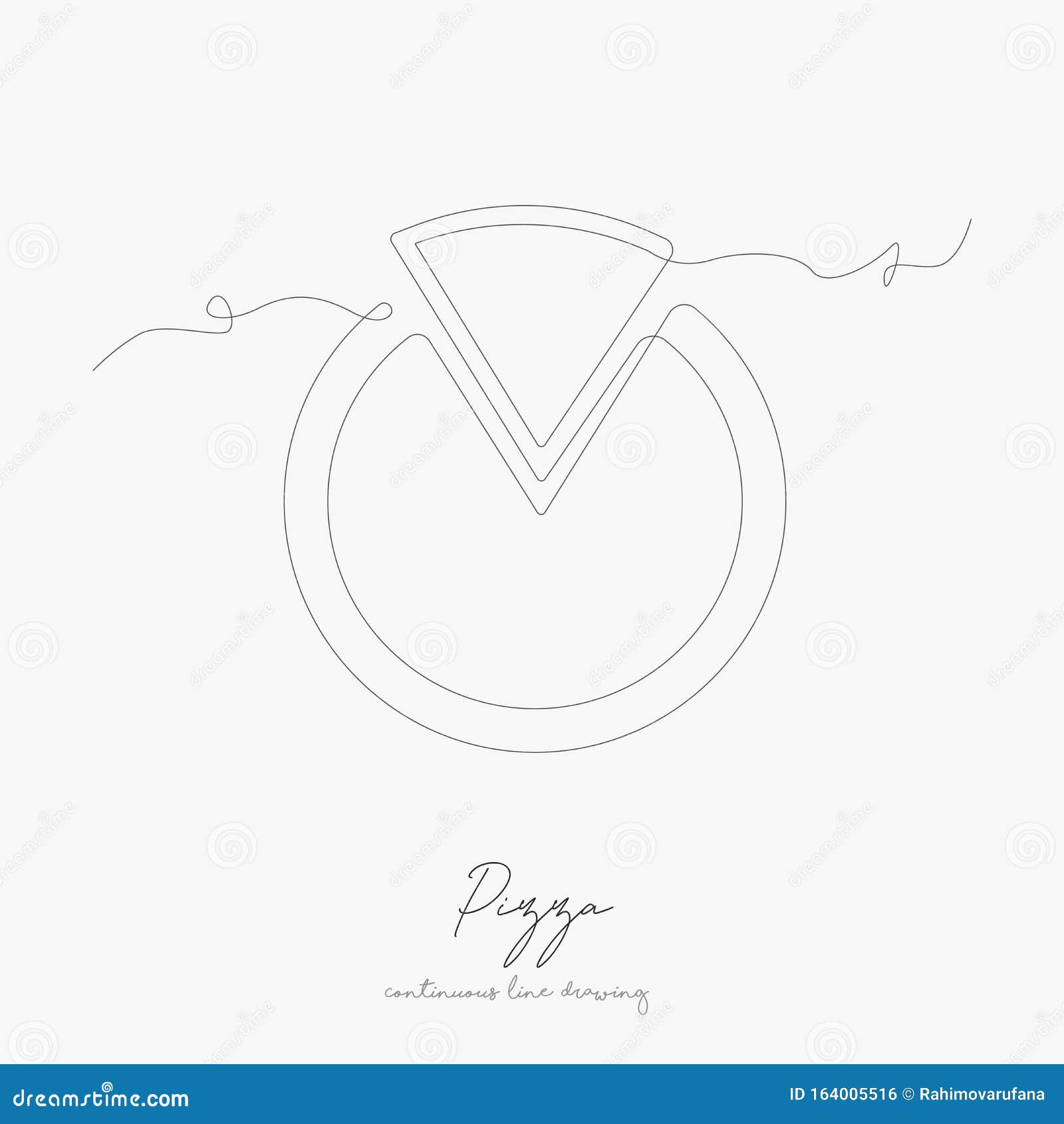 Continuous Line Drawing. Pizza. Simple Vector Illustration. Pizza ...