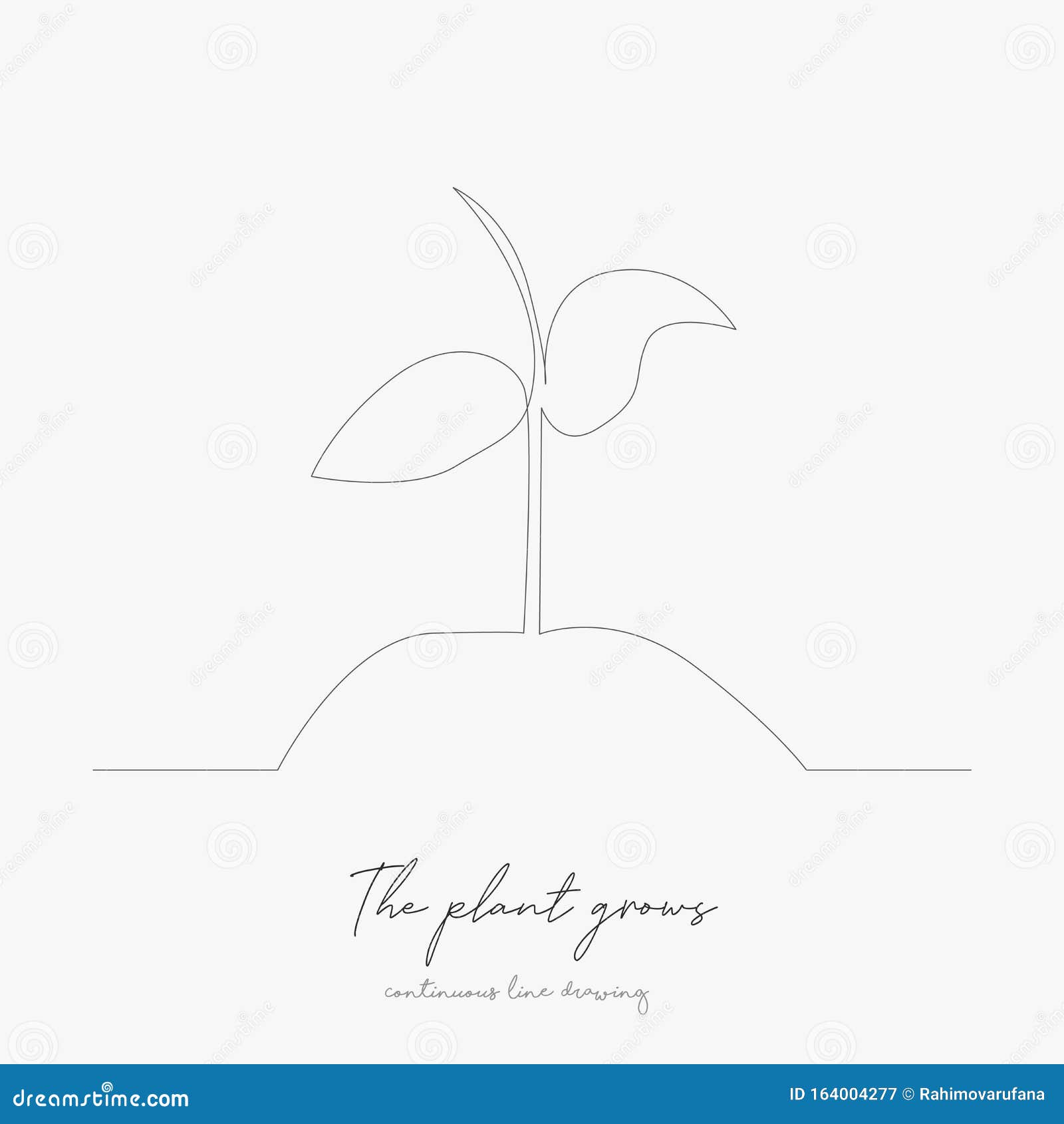 Continuous Line Drawing. the Plant Grows. Simple Vector Illustration ...