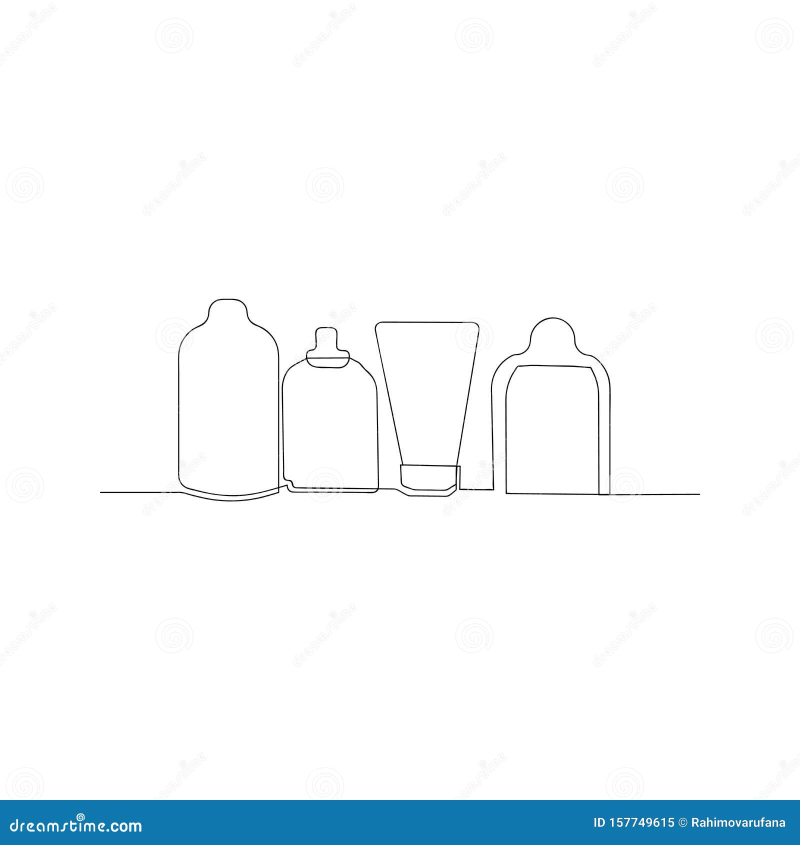 Continuous Line Drawing of Plastic with Cap. Isolated Sketch Drawing of ...