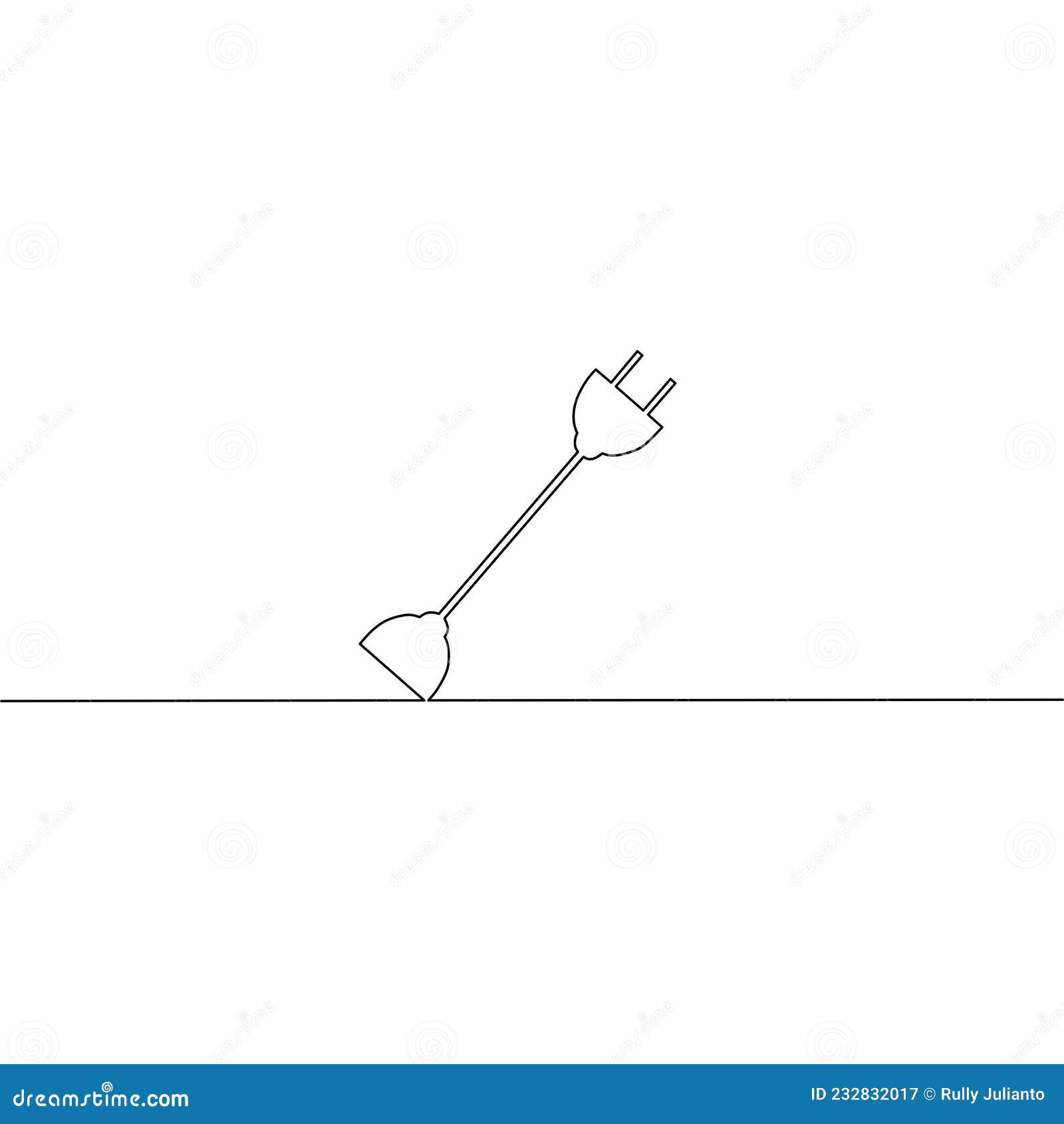 Illustration One Line Drawing of Plug Stock Vector - Illustration of ...