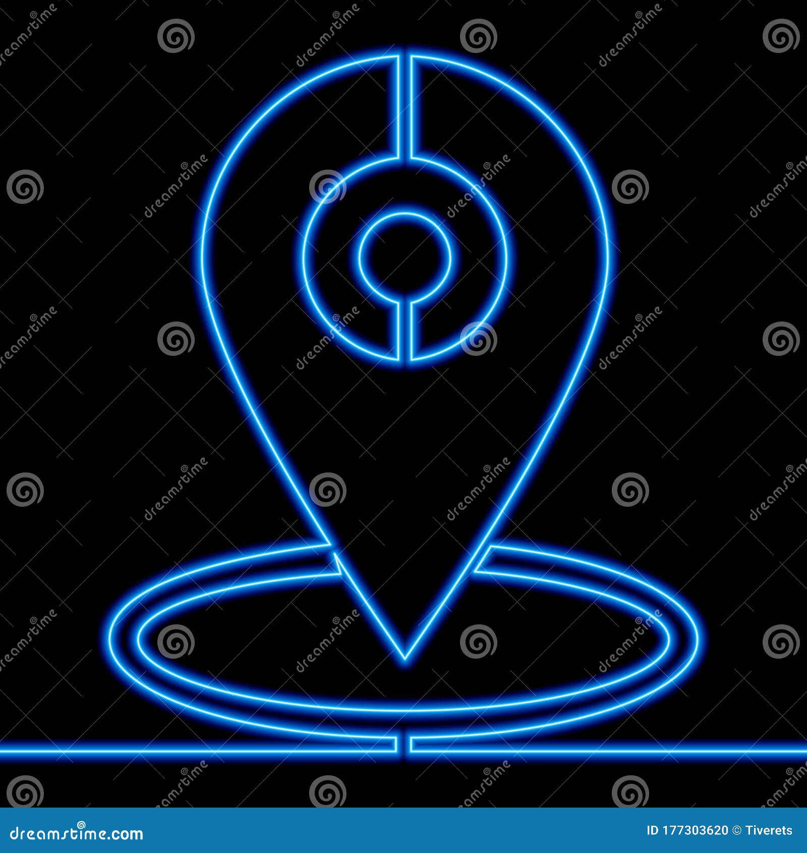 Continuous Line Drawing Pointer Neon Concept Stock Vector ...