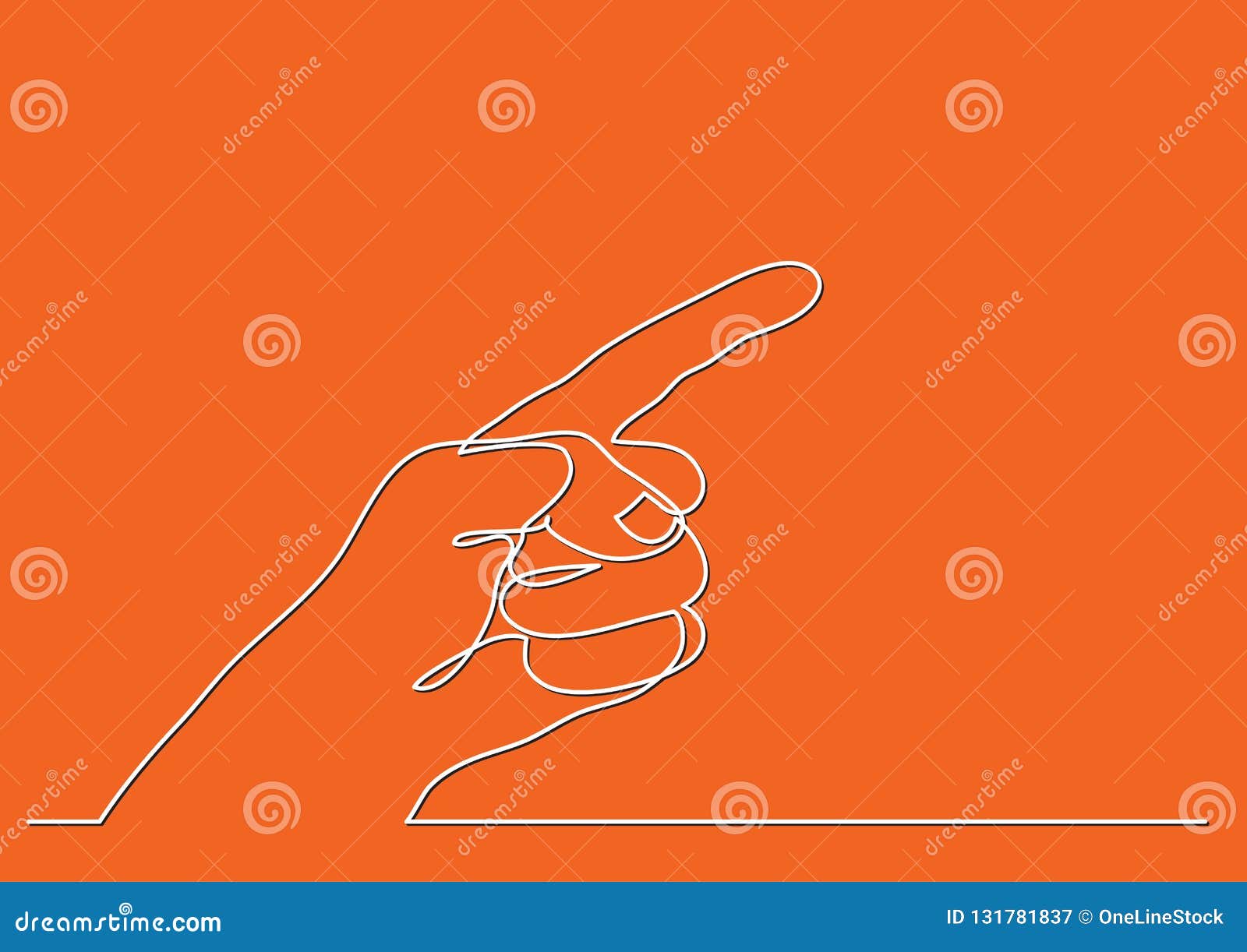 Continuous Line Drawing of Pointing Finger Gesture Stock Vector ...