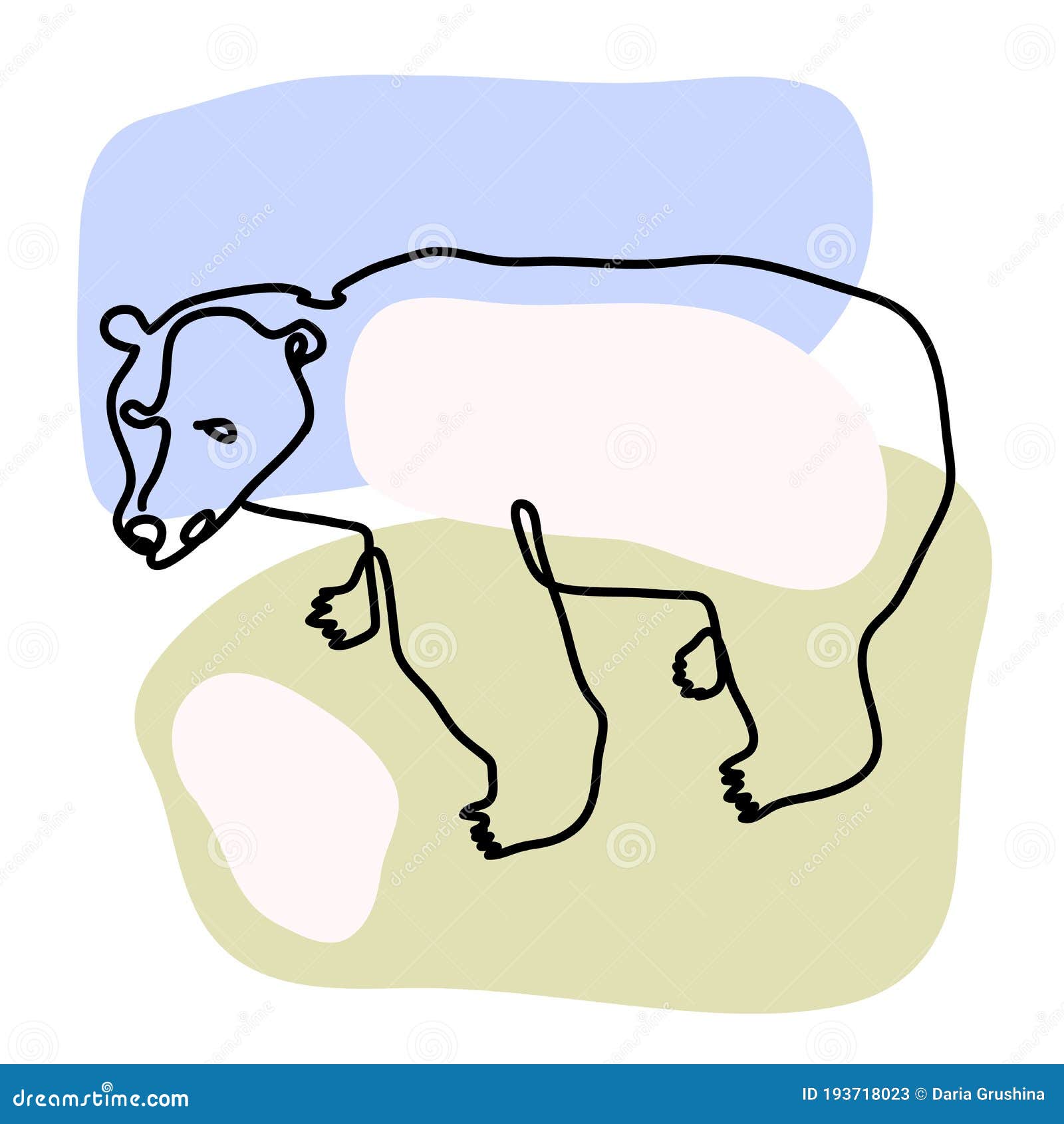 Continuous Line Drawing of Polar Bear Wild Animals Vector Illustration ...