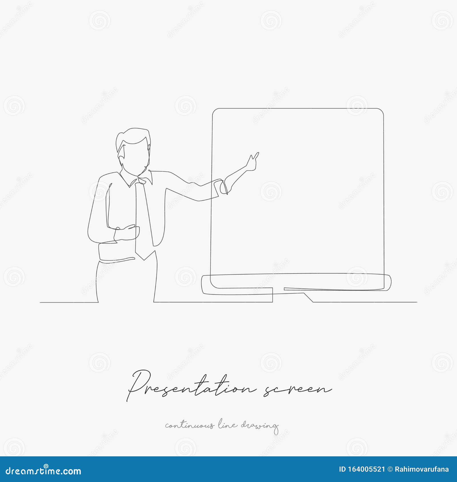 Continuous Line Drawing. Presentation Screen. Simple Vector ...