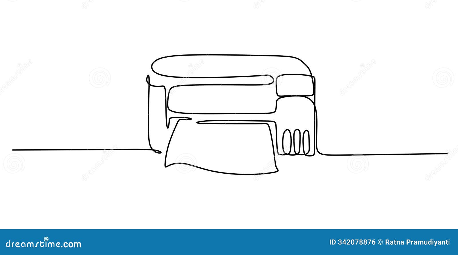 Continuous Line Drawing of Printer Ejecting Paper Minimalist Office ...
