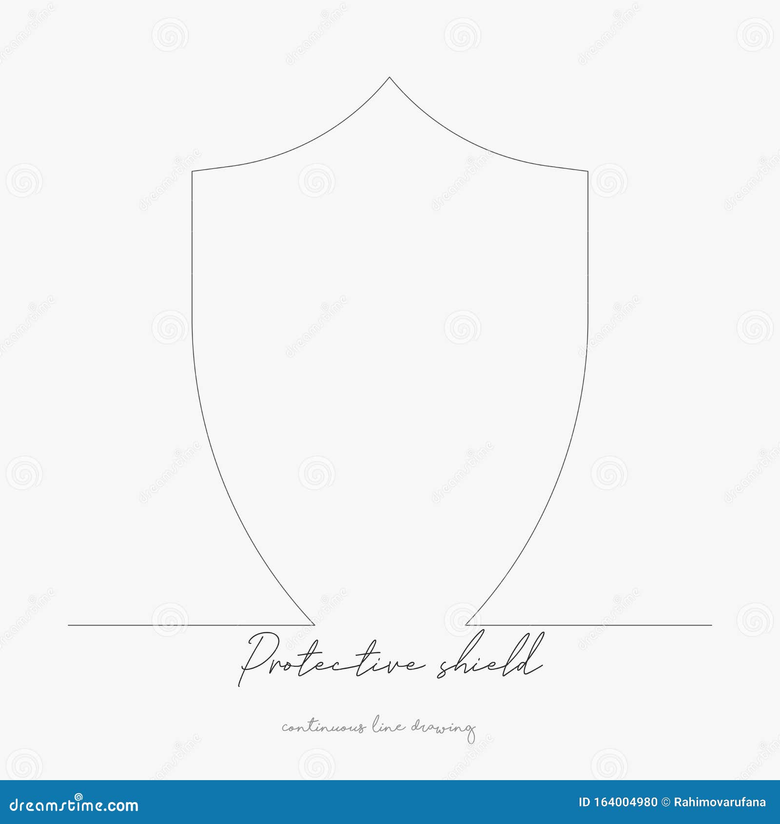 Continuous Line Drawing. Protective Shield. Simple Vector Illustration ...