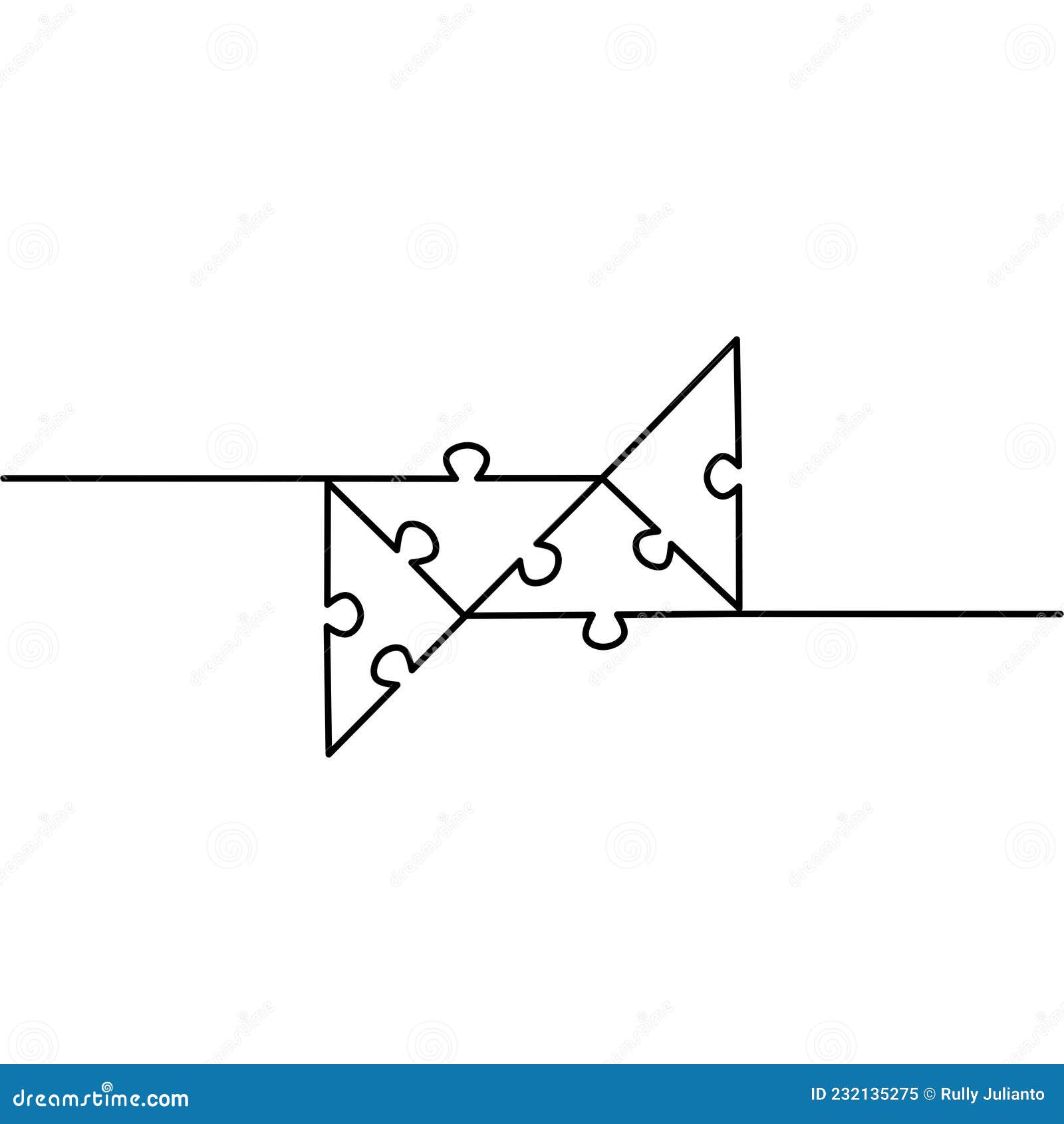 Continuous Line Drawing of Puzzle, Pieces Problem Solving Business ...