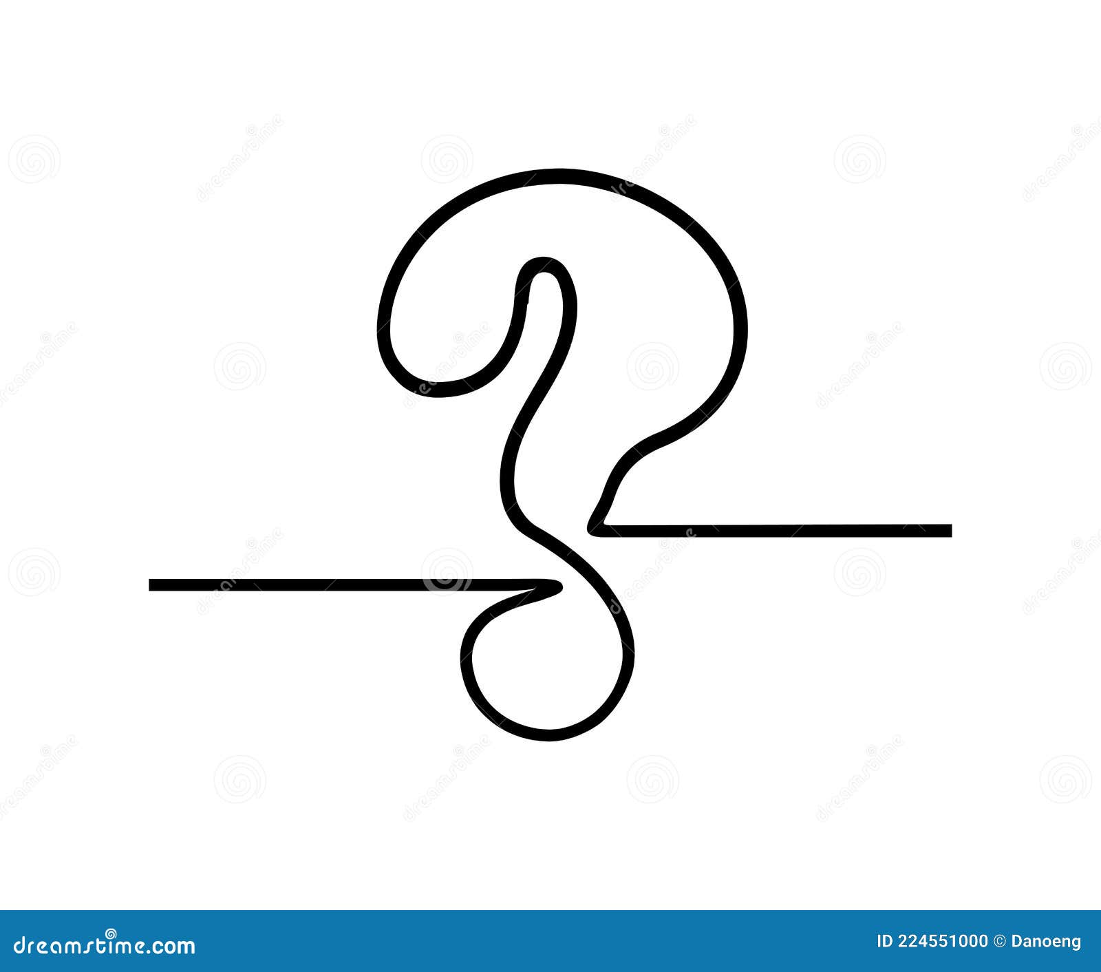 Continuous Line Drawing of Question Mark Design Stock Illustration ...