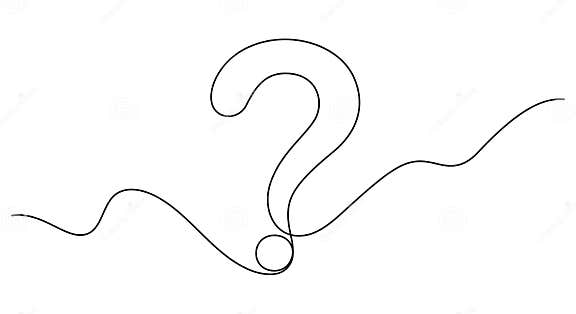 Continuous Line Drawing of Question Mark Minimalist Style Stock ...