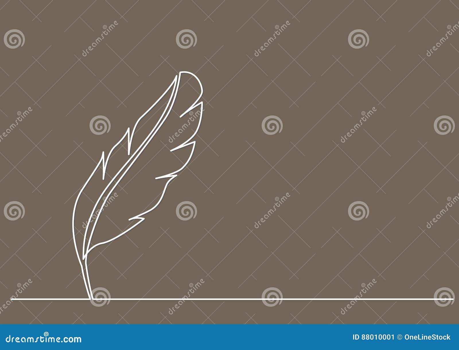 Continuous Line Drawing of Quill Stock Vector - Illustration of icon ...