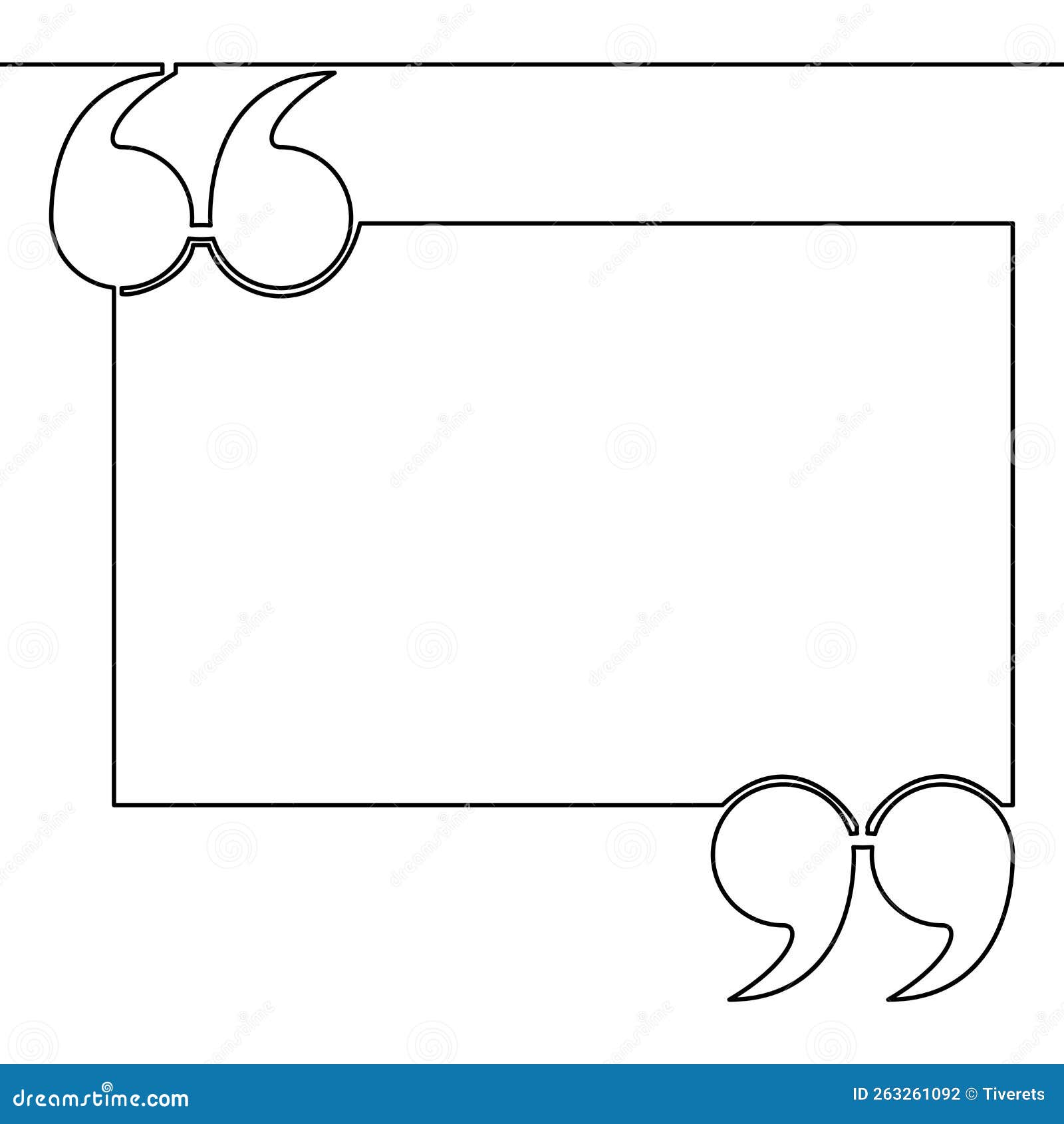 Continuous Line Drawing Quotation Mark Box Quote Icon Vector ...