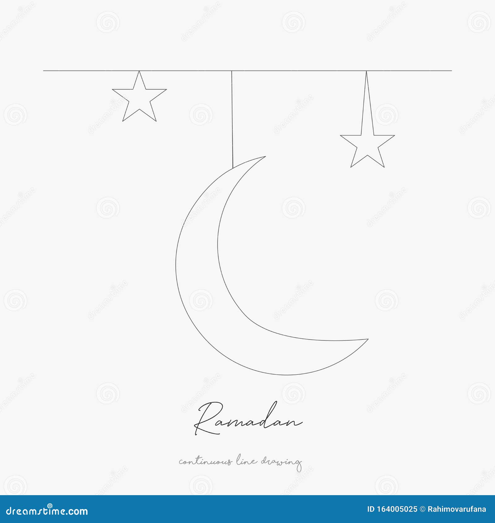 Continuous Line Drawing. Ramadan. Simple Vector Illustration. Ramadan ...