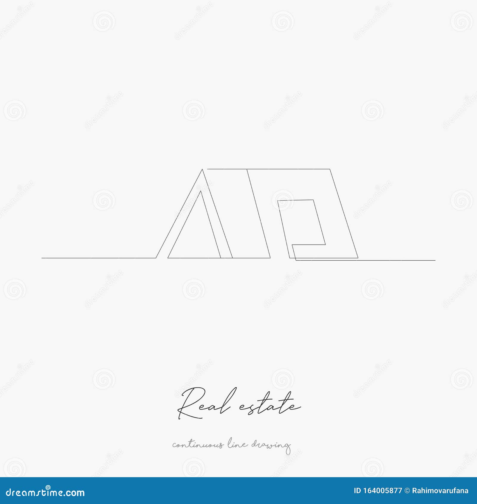 Continuous Line Drawing. Real Estate. Simple Vector Illustration. Real ...