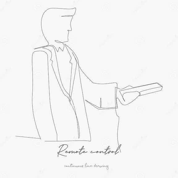 Continuous Line Drawing. Remote Control. Simple Vector Illustration ...
