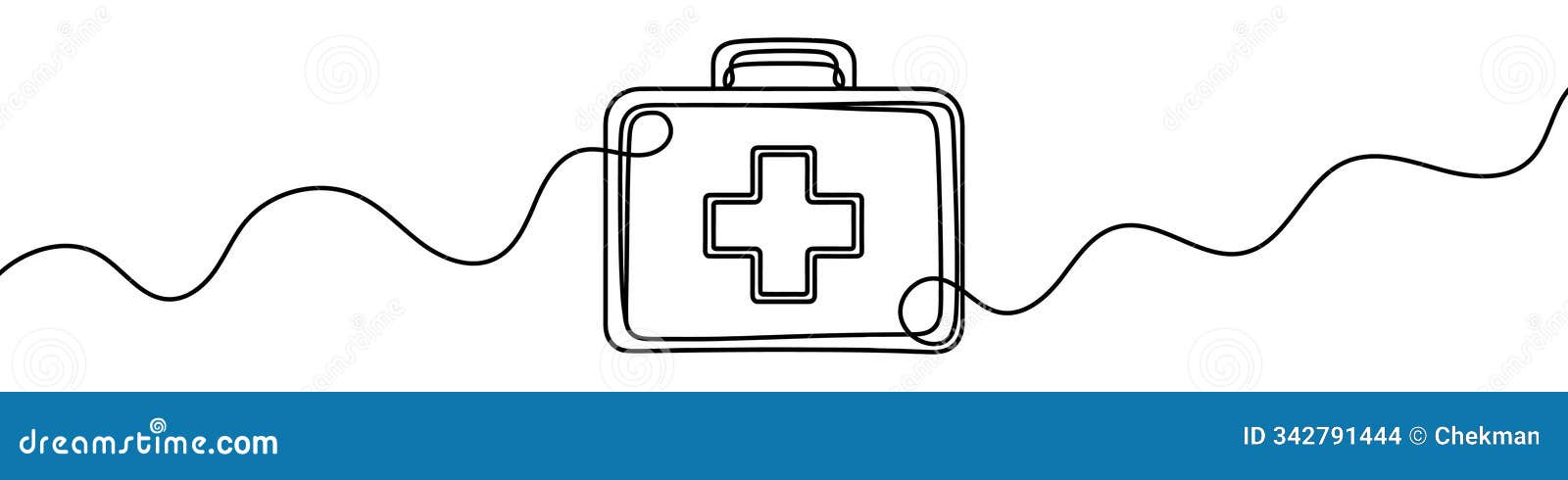 Continuous Line Drawing Representing a First Aid Kit Stock Illustration ...