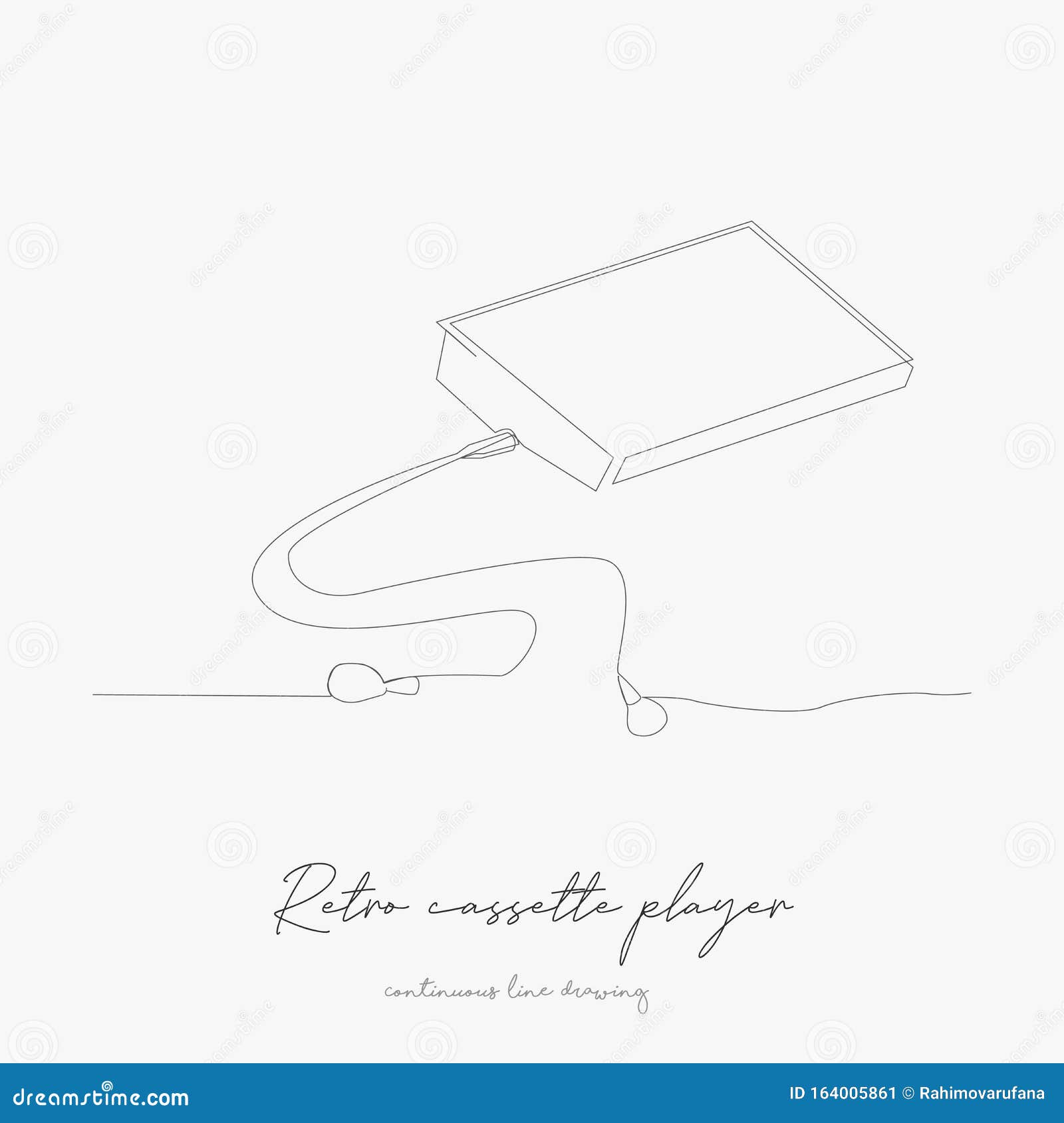 Continuous Line Drawing. Retro Cassette Player. Simple Vector ...
