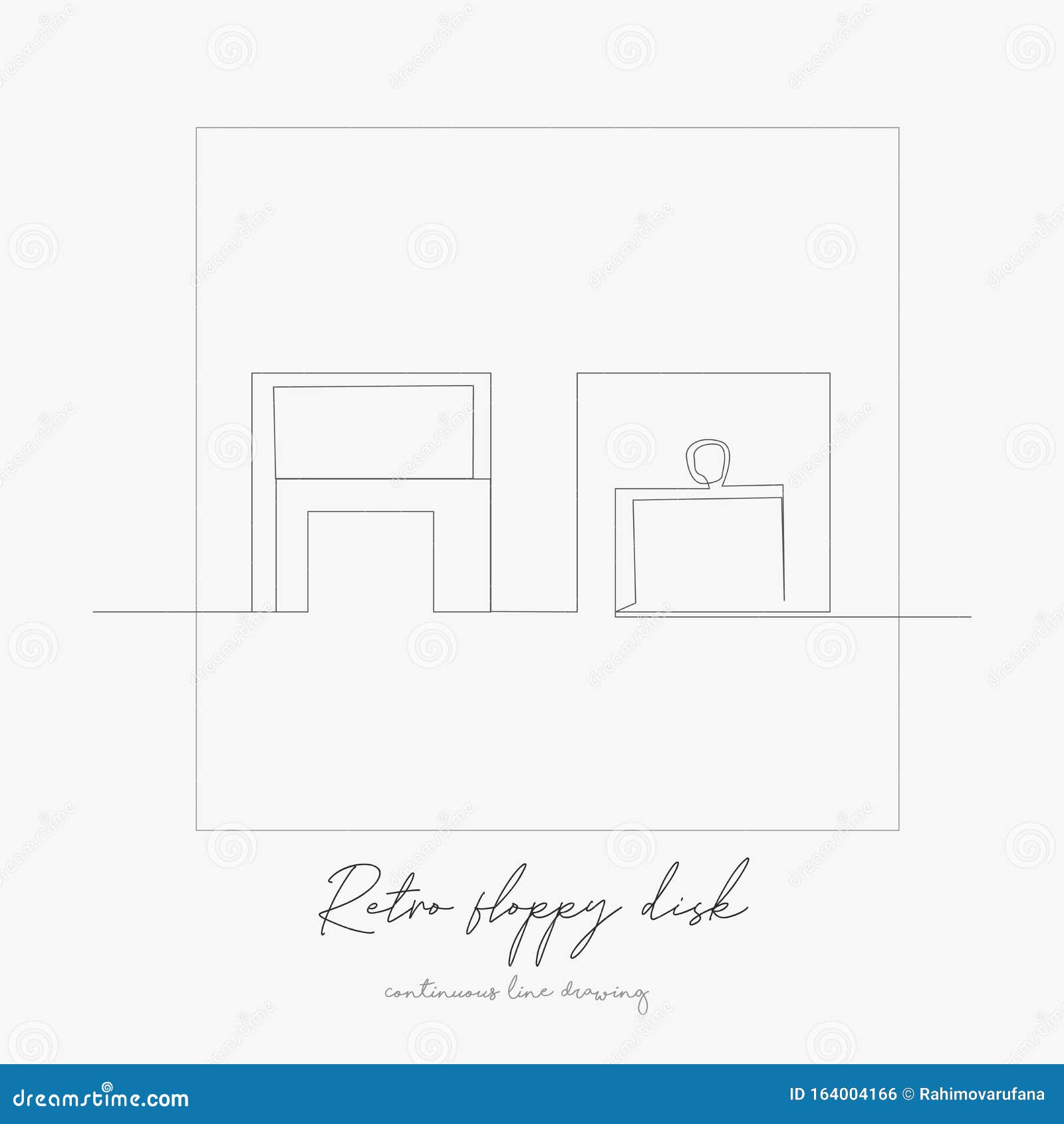 Continuous Line Drawing. Retro Floppy Disk. Simple Vector Illustration ...