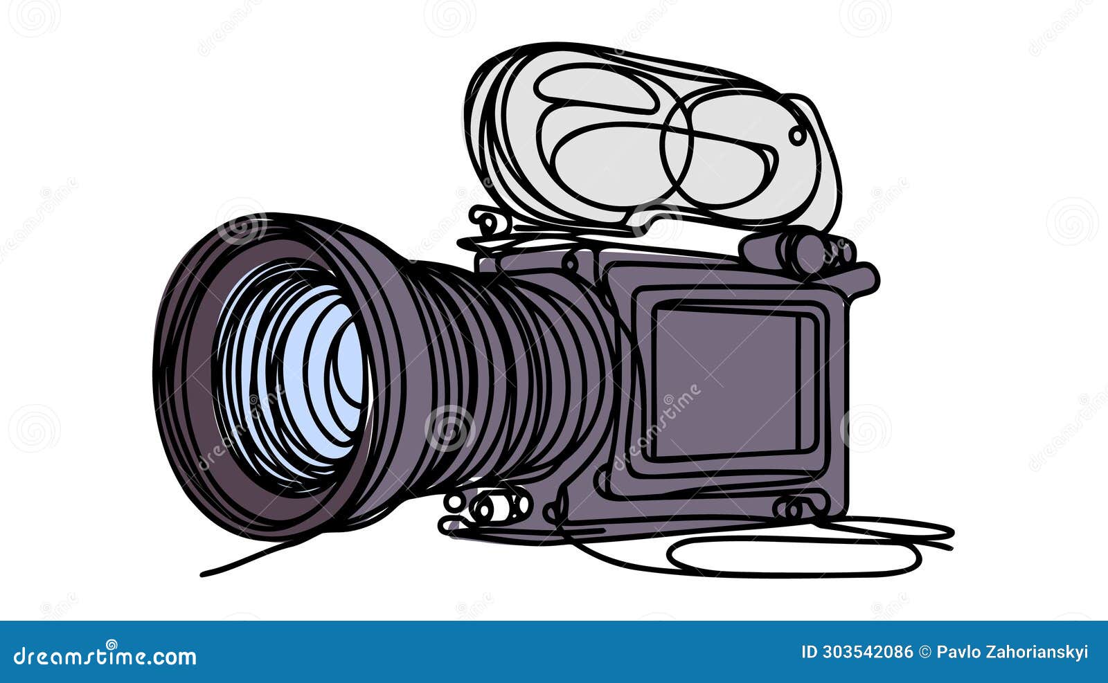 Continuous Line Drawing of Retro Old Classic Video Player. Stock ...