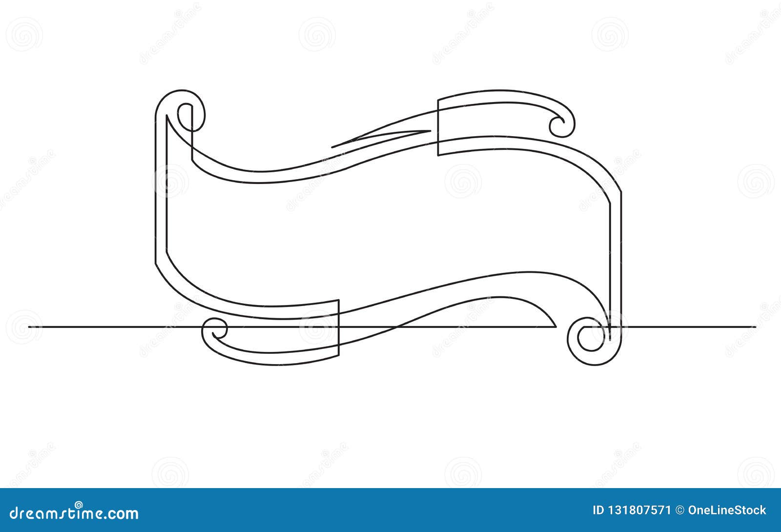 Continuous Line Drawing of Ribbon Label Stock Vector - Illustration of ...