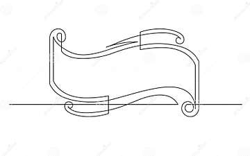 Continuous Line Drawing of Ribbon Label Stock Vector - Illustration of ...