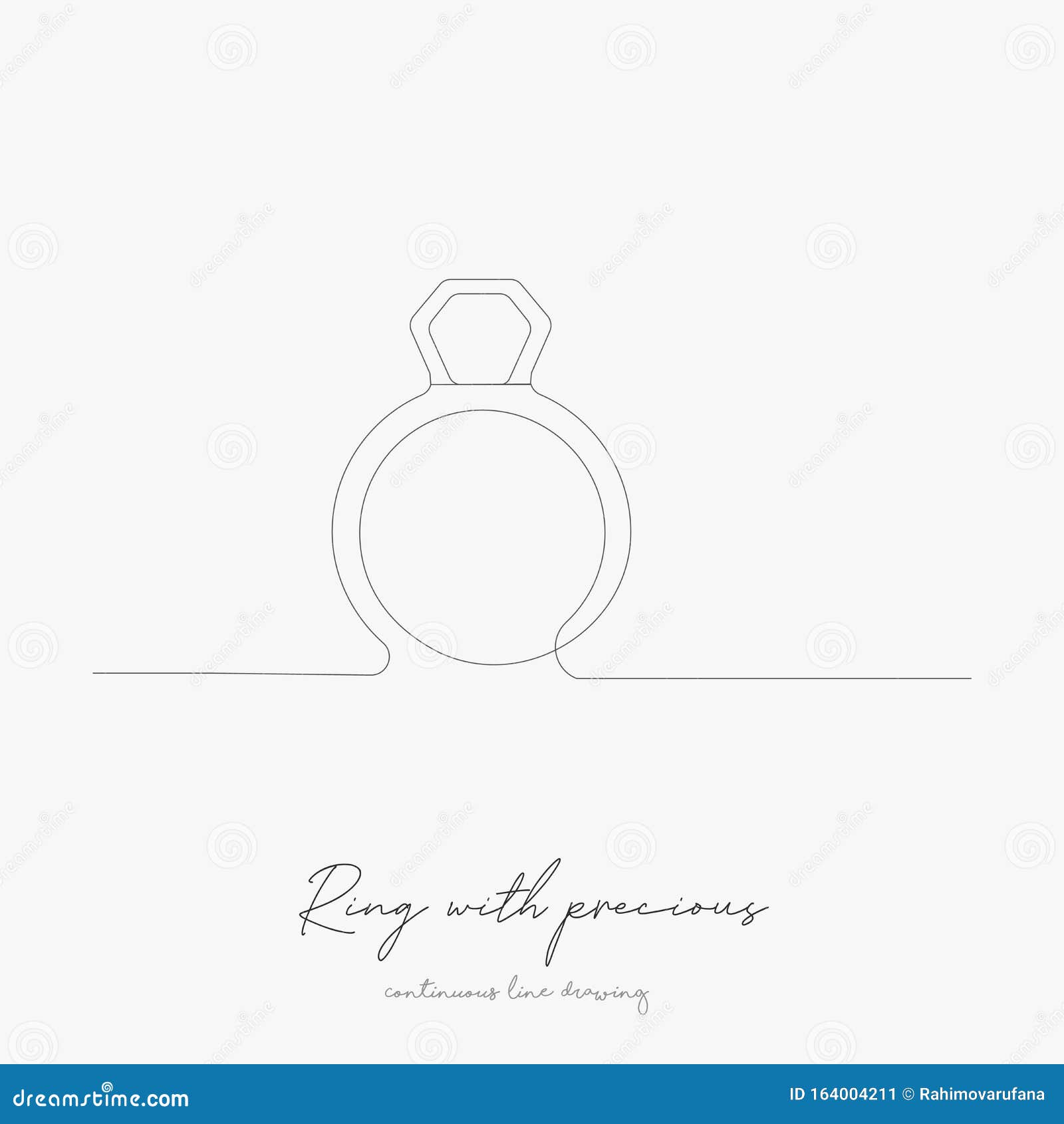Continuous Line Drawing. Ring with Precious. Simple Vector Illustration ...