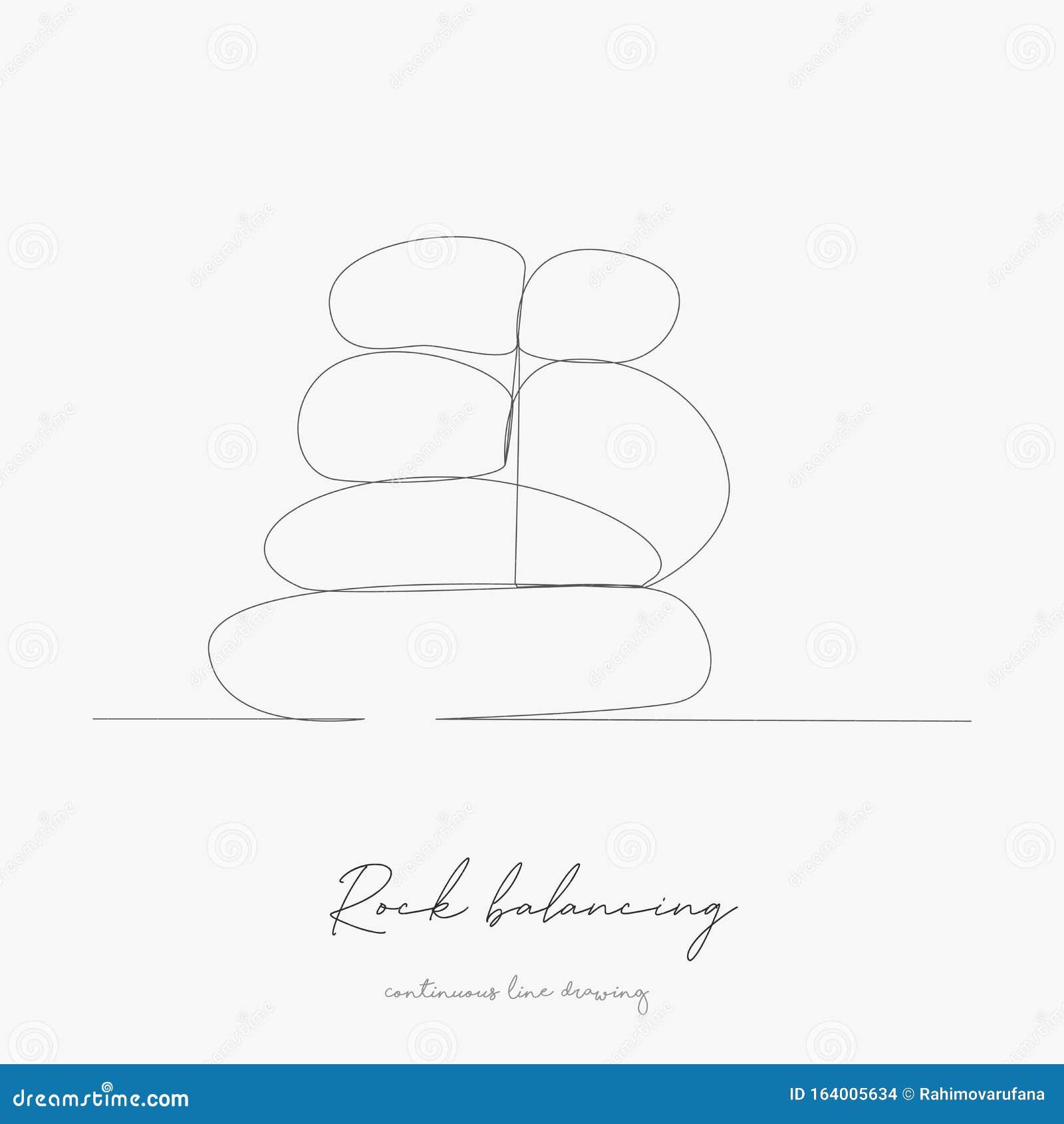 Continuous Line Drawing. Rock Balancing. Simple Vector Illustration ...